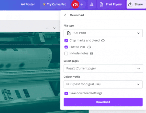 Adding bleed in Canva - BDP Wales